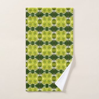 Chartreuse Green Abstract Hydrangea Blooms Pattern Bath Towel Set | Zazzle