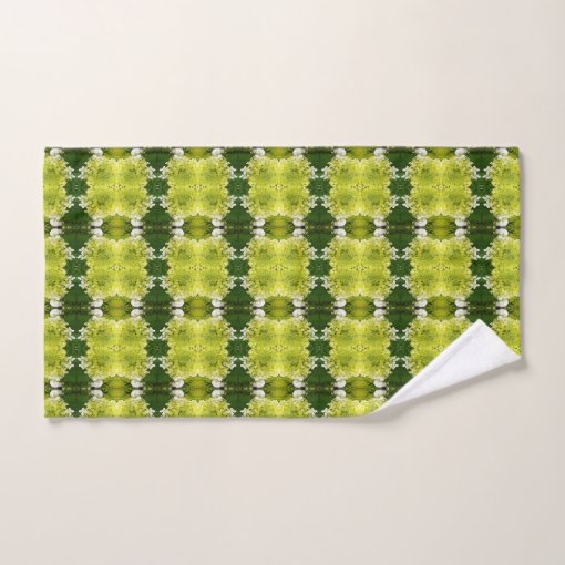Chartreuse Green Abstract Hydrangea Blooms Pattern Bath Towel Set | Zazzle