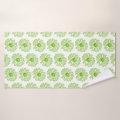 Chartreuse Green Daisy Print, Hippie Flower Print Bath Towel Set | Zazzle