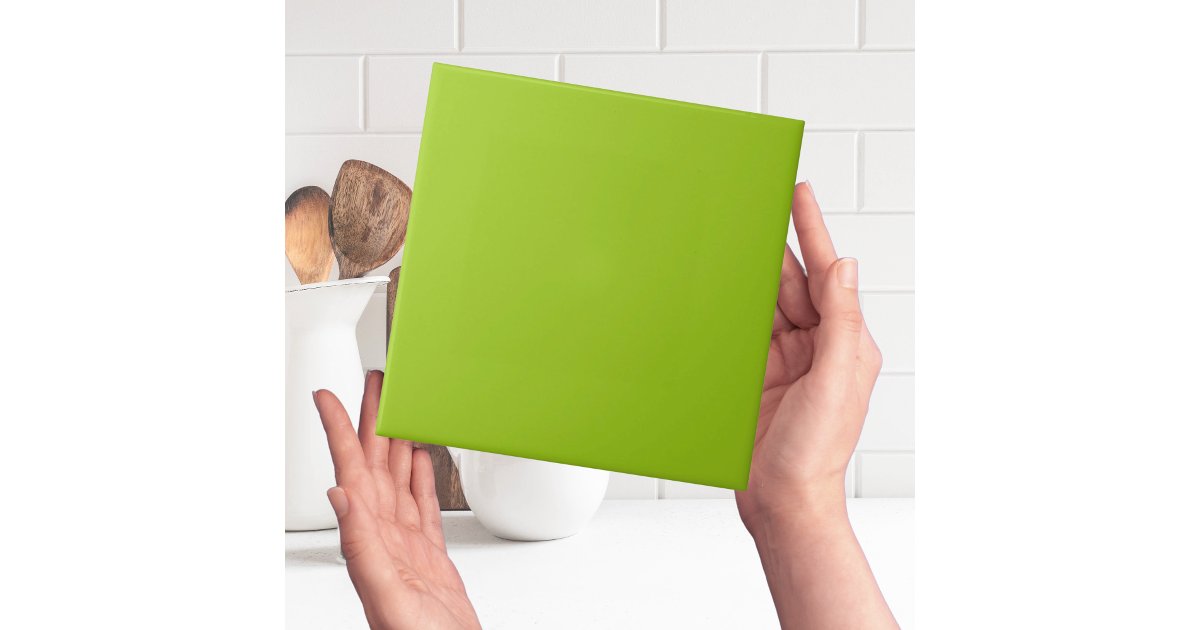 Chartreuse Green Solid Color Plain Tile | Zazzle