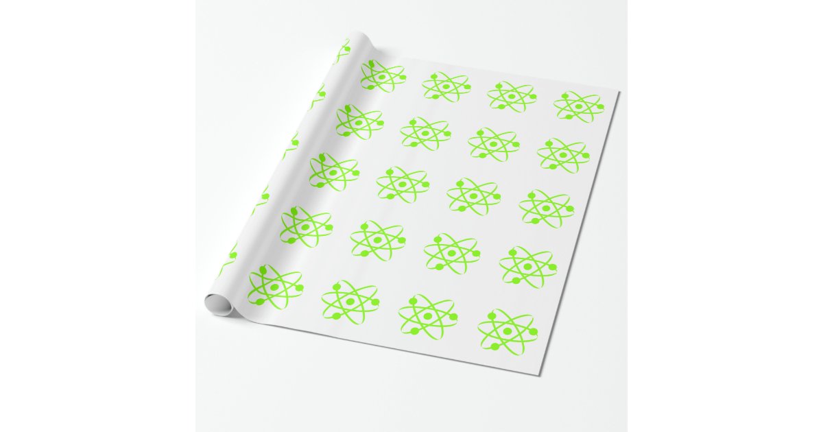 Chartreuse, Neon Green Atom Wrapping Paper | Zazzle