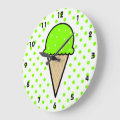Chartreuse, Neon Green Ice Cream Cone Large Clock | Zazzle
