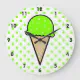 Chartreuse, Neon Green Ice Cream Cone Large Clock | Zazzle