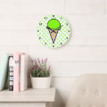 Chartreuse, Neon Green Ice Cream Cone Large Clock | Zazzle