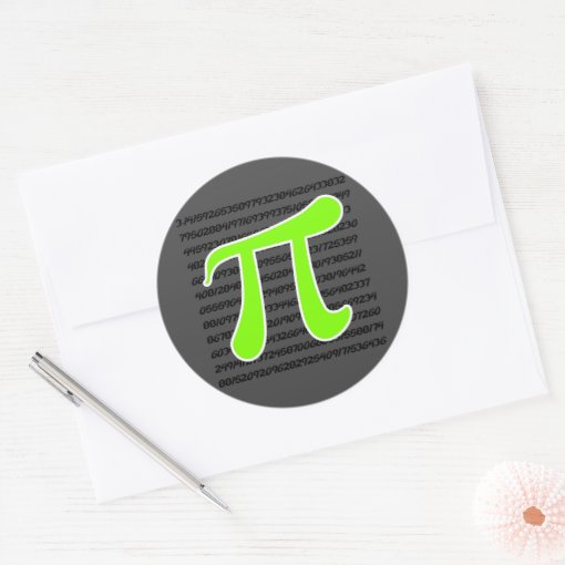 Chartreuse, Neon Green Pi symbol Classic Round Sticker | Zazzle