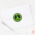 Chartreuse Peace Symbol Classic Round Sticker | Zazzle
