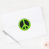 Chartreuse Peace Symbol Classic Round Sticker | Zazzle