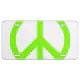 Chartreuse Peace Symbol License Plate | Zazzle