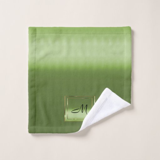 Chartreuse Yellow Green Make it Yours Gradient Bath Towel Set | Zazzle