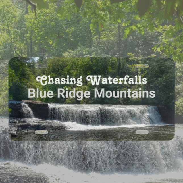 Chasing Waterfalls Blue Ridge Mountains NC License Plate | Zazzle