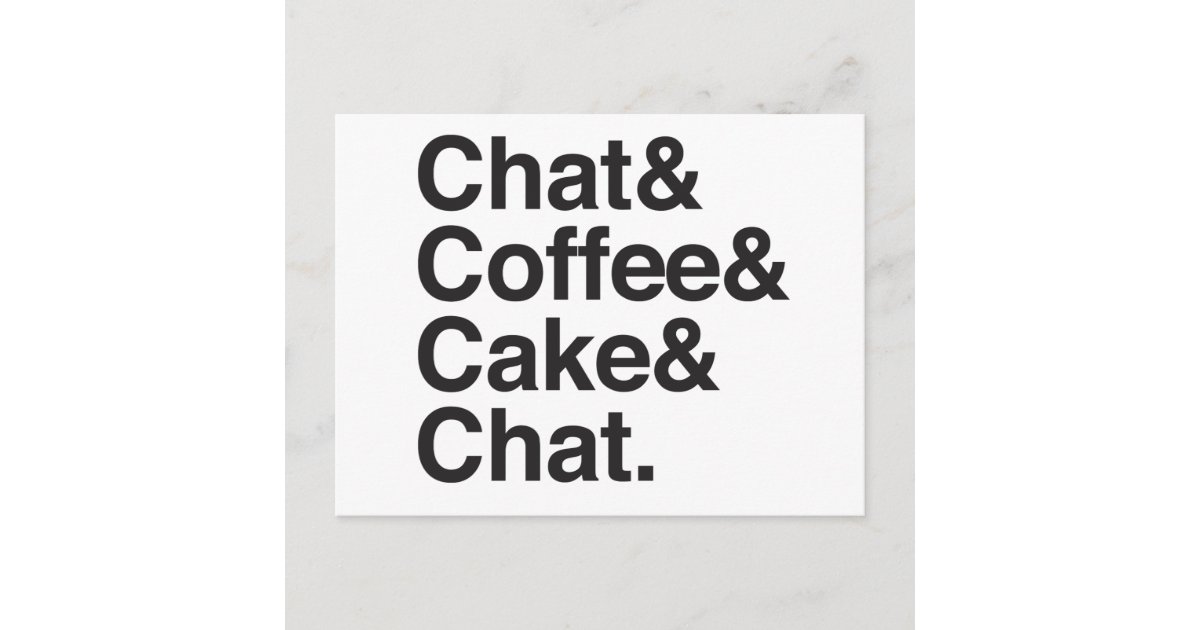 chat and coffee and cake postcard | Zazzle
