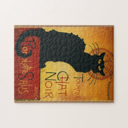Chat Noir - Black Cat Vintage Old Illustration Jigsaw Puzzle | Zazzle