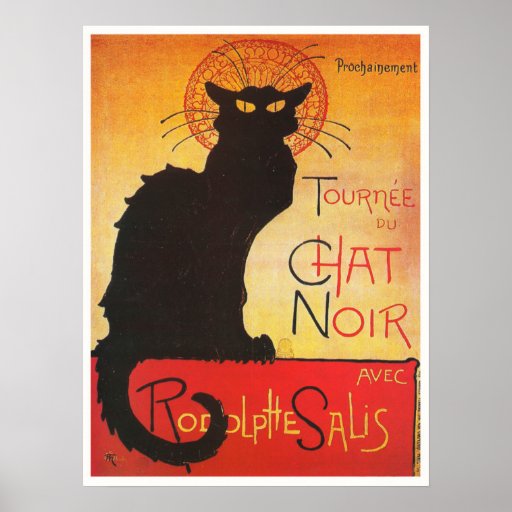 Chat Noir by Steinlen Vintage French cabaret cat Poster | Zazzle