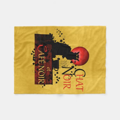 Chat Noir et Café Noir Fleece Blanket | Zazzle