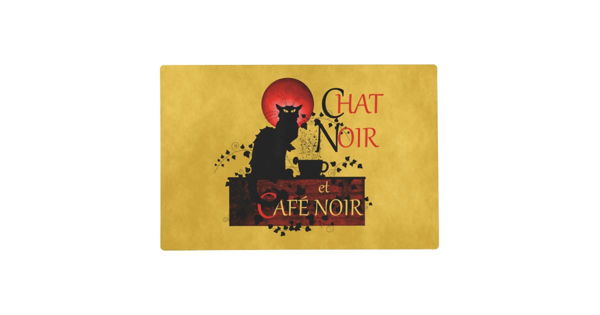 Chat Noir et Café Noir Placemat | Zazzle