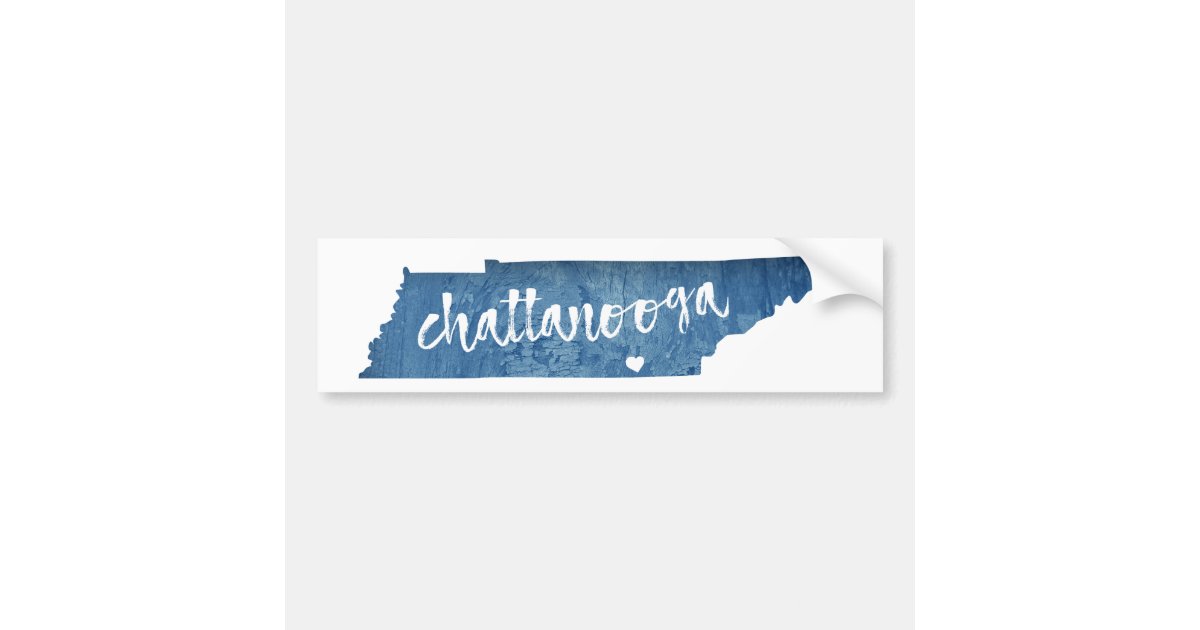 Chattanooga Tennessee Wood Grain Bumper Sticker | Zazzle