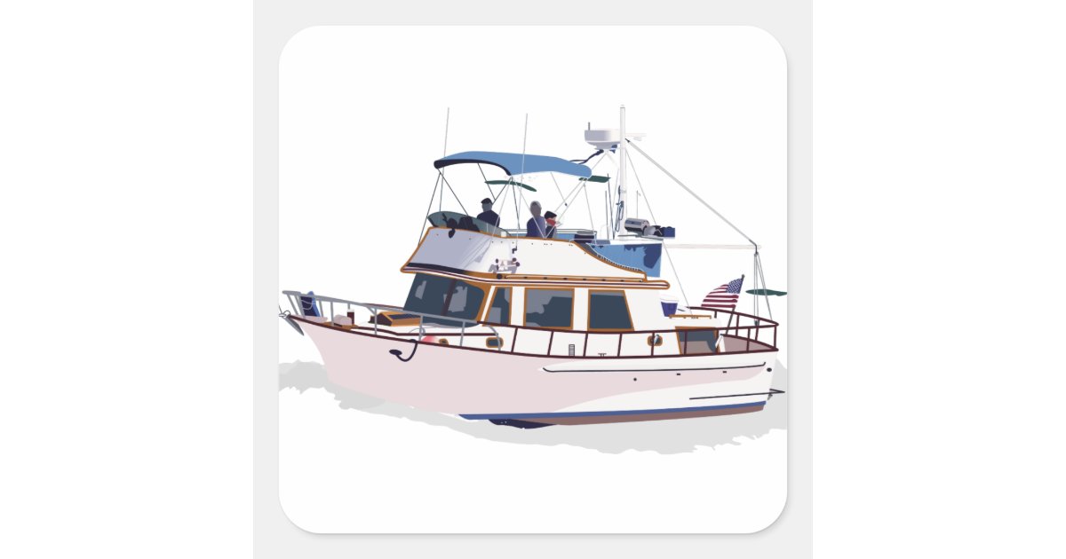 CHB DIESEL TRAWLER SQUARE STICKER | Zazzle