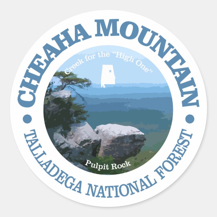 Cheaha Mountain Classic Round Sticker | Zazzle