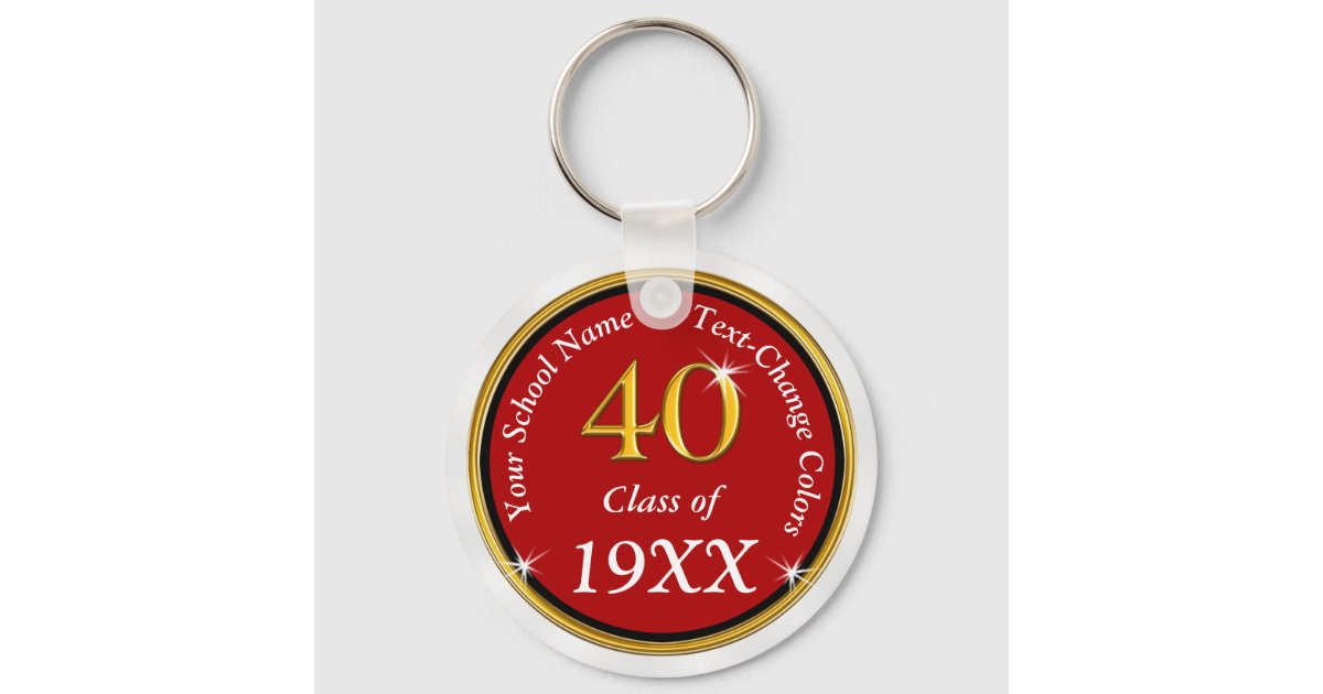 Cheap 40th High School Reunion Ideas Class Reunion Keychain | Zazzle