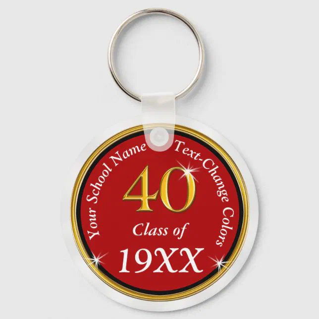 Cheap 40th High School Reunion Ideas Class Reunion Keychain | Zazzle