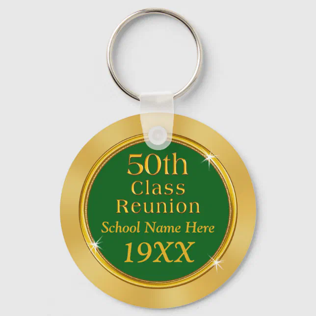 Cheap 50th Class Reunion Keychains, School Name Keychain | Zazzle