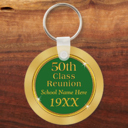 Cheap 50th Class Reunion Keychains, School Name Keychain | Zazzle