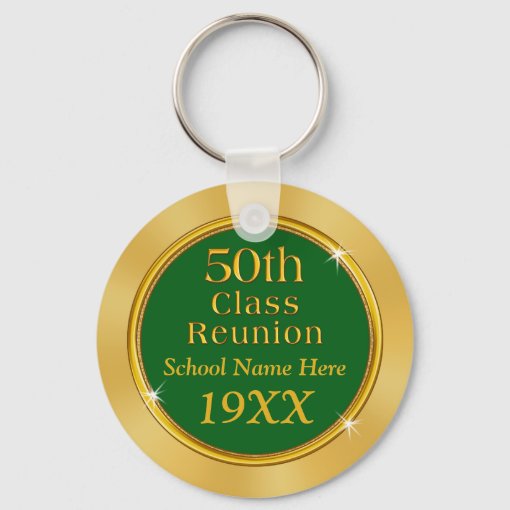 Cheap 50th Class Reunion Keychains, School Name Keychain | Zazzle