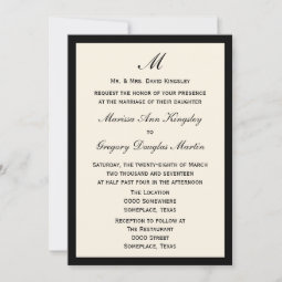 Cheap Budget Wedding Pick Border Color Invitation | Zazzle