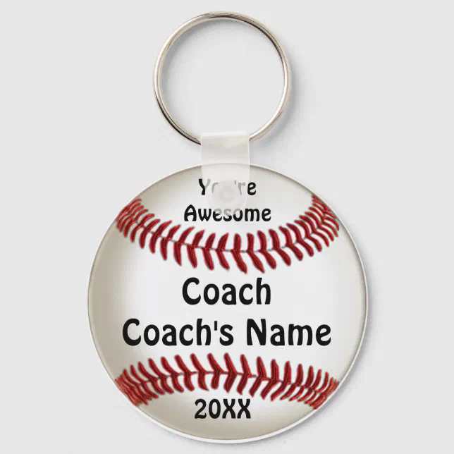 Cheap Gifts for Coaches Custom Baseball Keychains | Zazzle