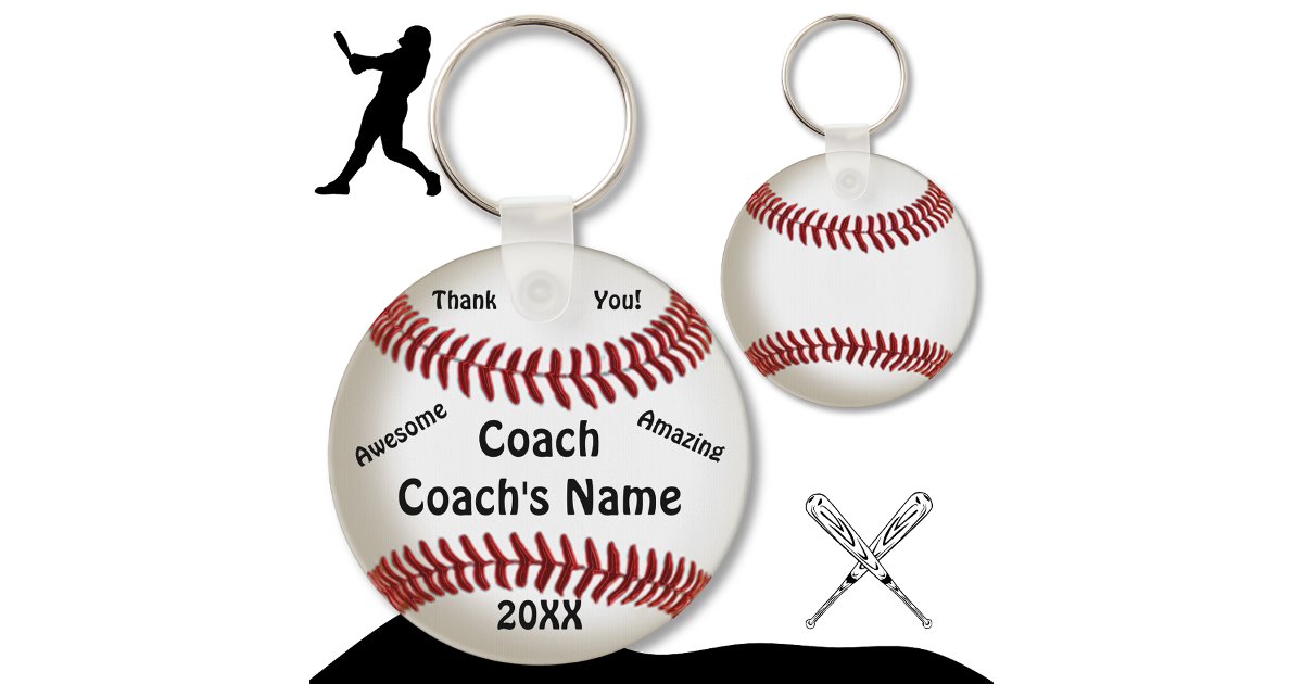 Cheap Gifts for Coaches Custom Baseball Keychains | Zazzle