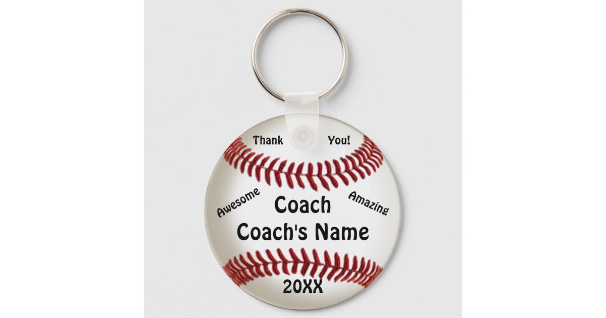 Cheap Gifts for Coaches Custom Baseball Keychains | Zazzle
