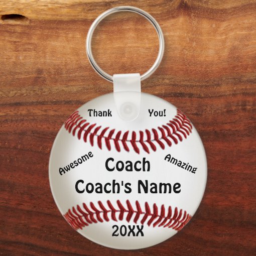 Cheap Gifts for Coaches Custom Baseball Keychains | Zazzle