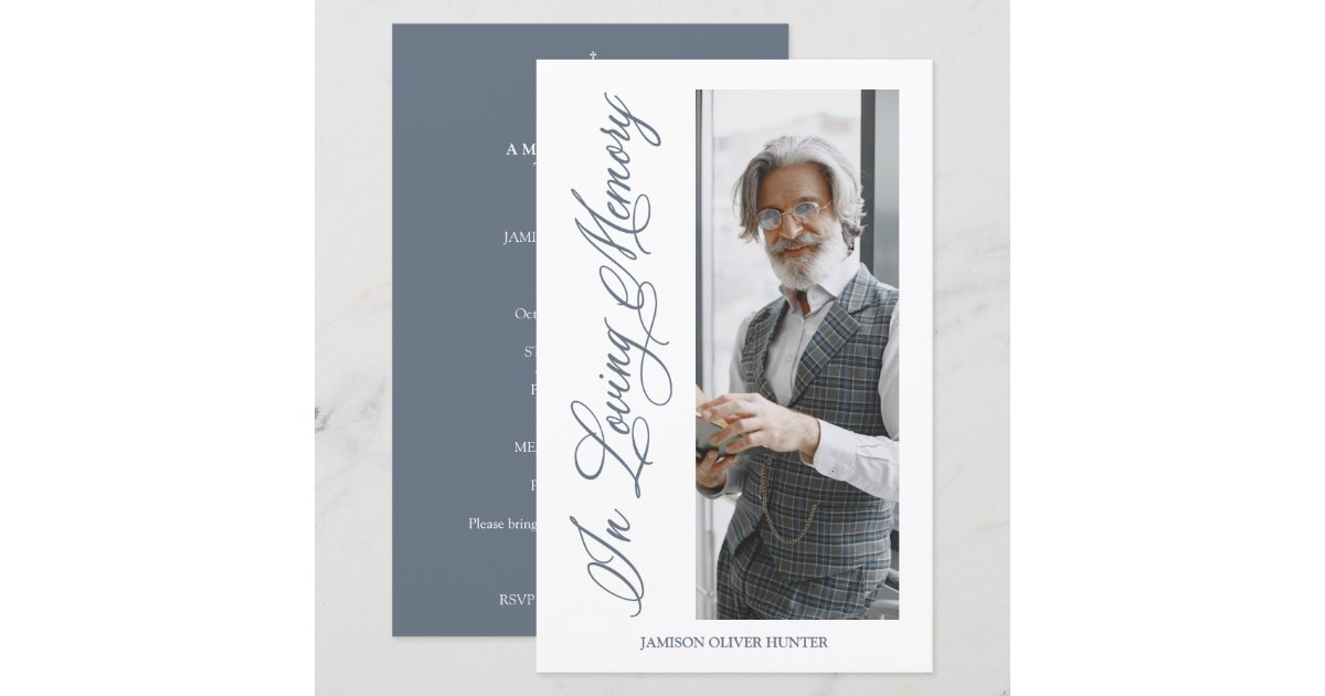 Cheap Grey Traditional & Elegant Photo Funeral | Zazzle