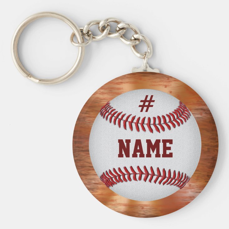Cheap Personalized Baseball Keychains for Players | Zazzle