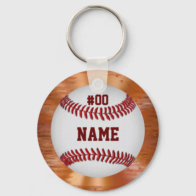 Cheap Personalized Baseball Keychains for Players | Zazzle