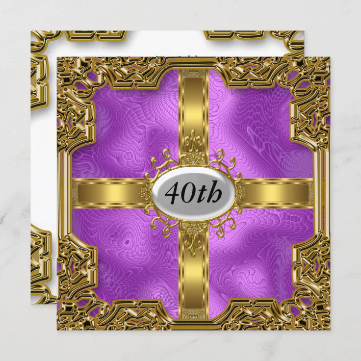 Cheap Purple Birthday Party Invitations | Zazzle