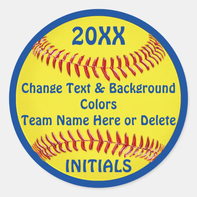 Cheap Softball Stickers with Your COLORS and TEXT | Zazzle