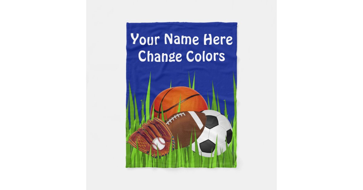 Cheap Sports Fleece Blanket Your TEXT and COLORS | Zazzle