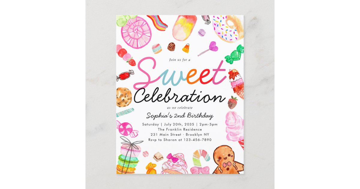 Cheap Sweet Celebration Kids Candyland Birthday Flyer | Zazzle