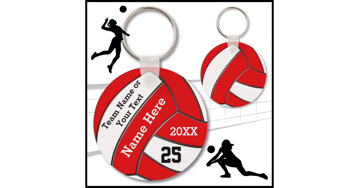 Cheap Volleyball Keychains in Your Colors and Text | Zazzle
