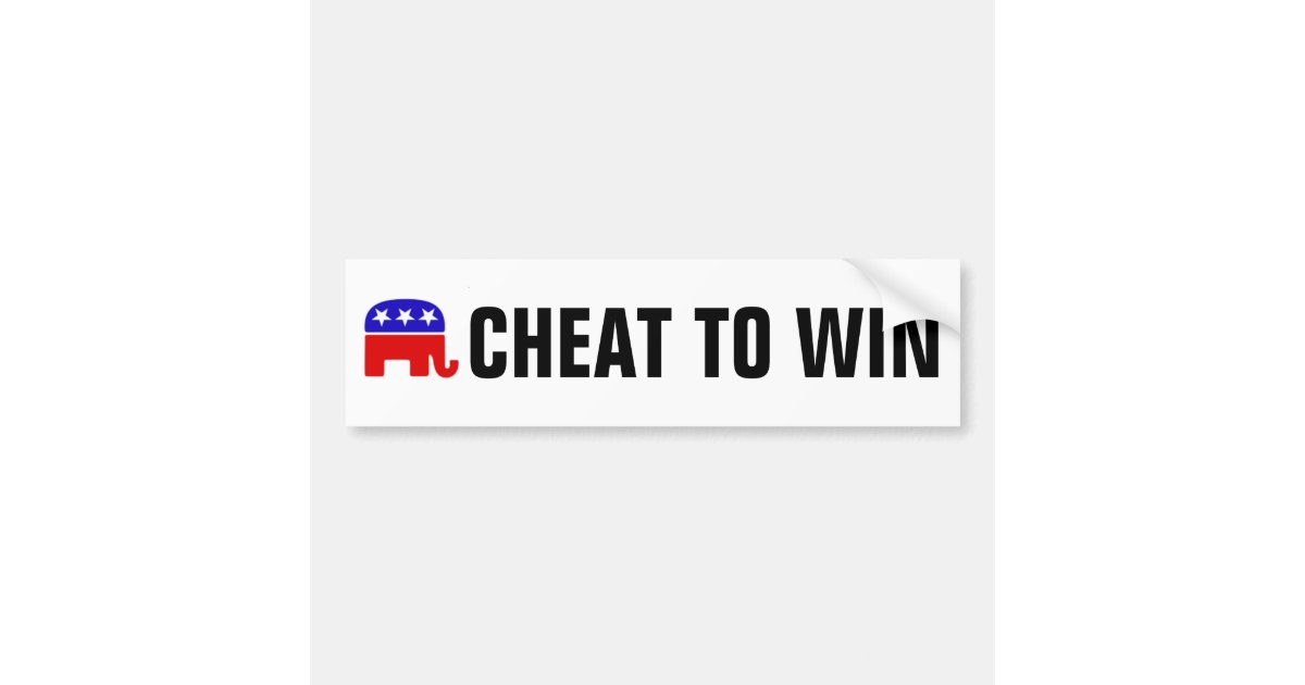 CHEAT TO WIN BUMPER STICKER | Zazzle