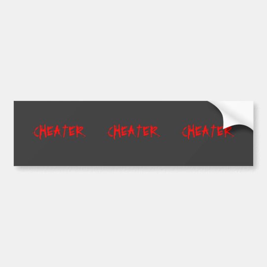 CHEATER CHEATER CHEATER BUMPER STICKER | Zazzle.com