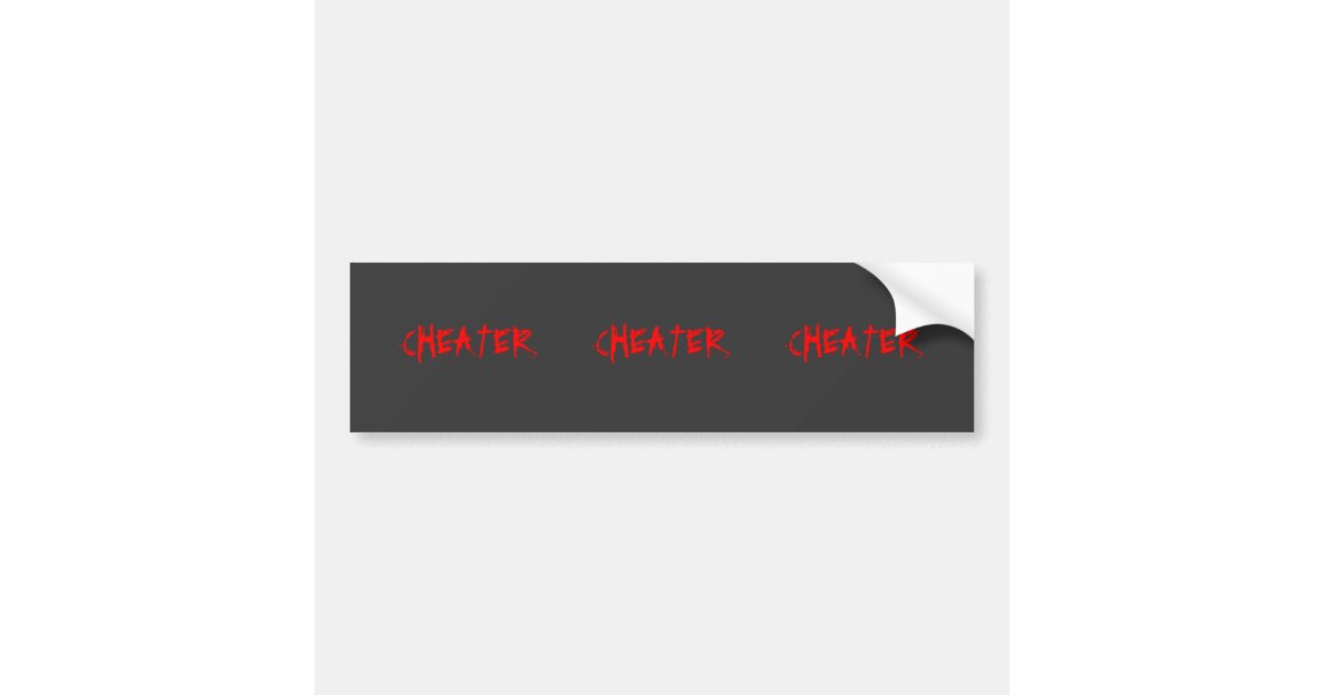 CHEATER CHEATER CHEATER BUMPER STICKER | Zazzle