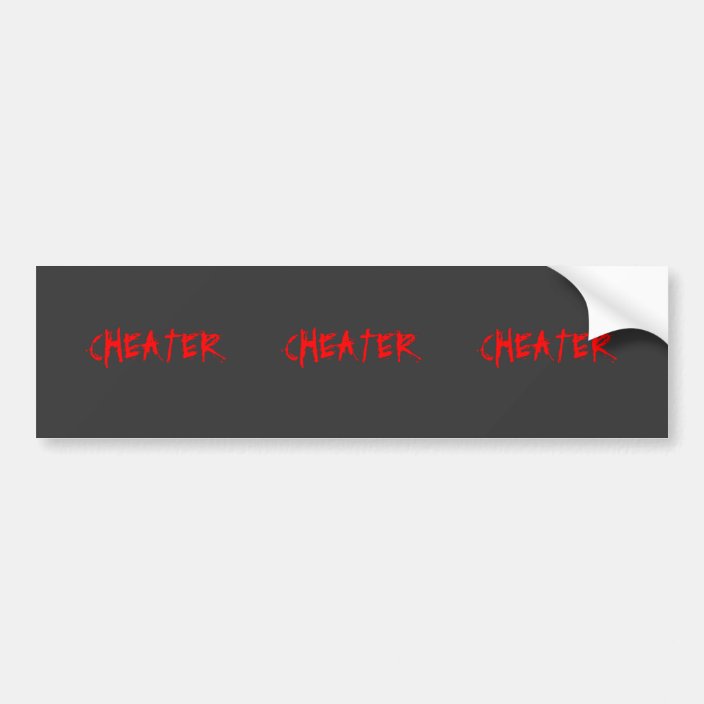 CHEATER CHEATER CHEATER BUMPER STICKER | Zazzle.com