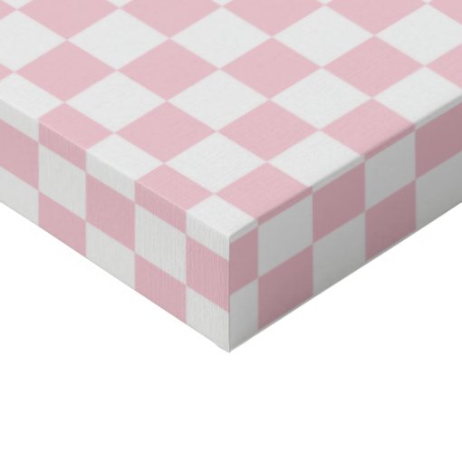 Check Baby Pink And White Checkerboard Pattern Faux Canvas Print | Zazzle