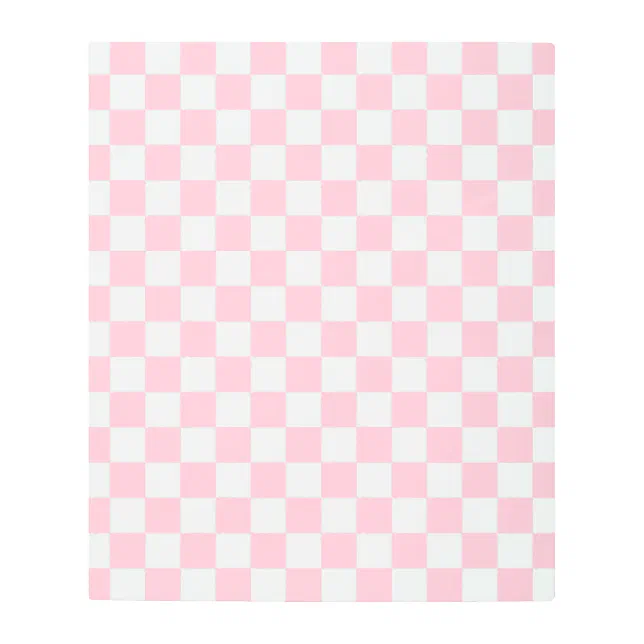 Check Baby Pink And White Checkerboard Pattern Metal Print | Zazzle