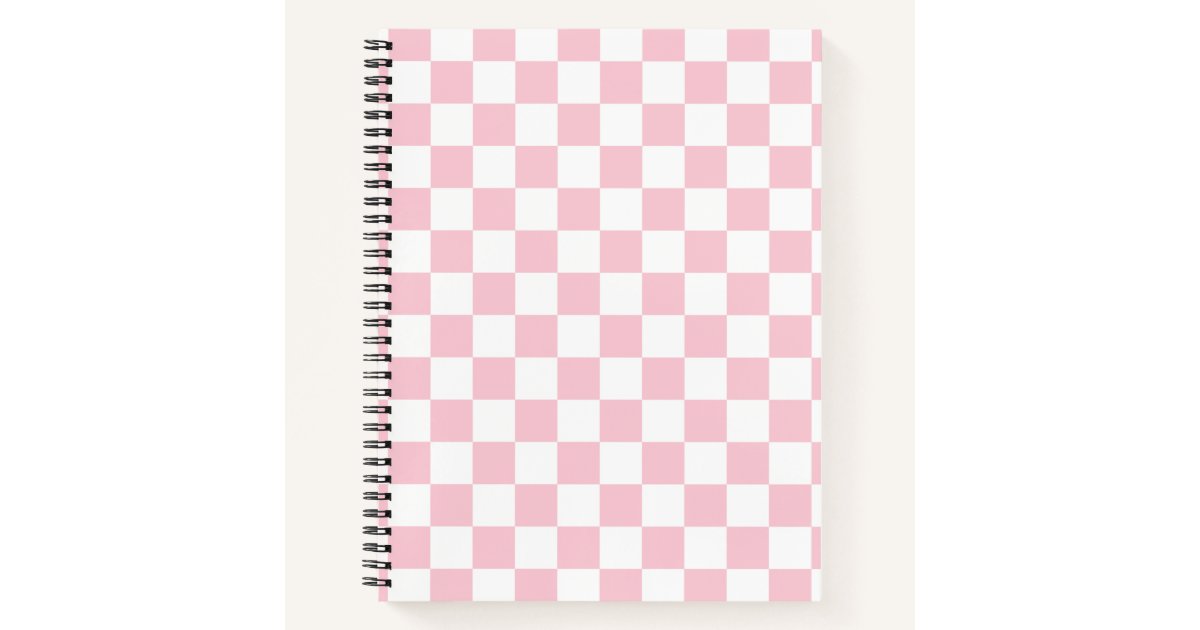 Check Baby Pink And White Checkerboard Pattern Notebook | Zazzle