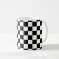 Check Black White Checkered Pattern Checkerboard Coffee Mug | Zazzle
