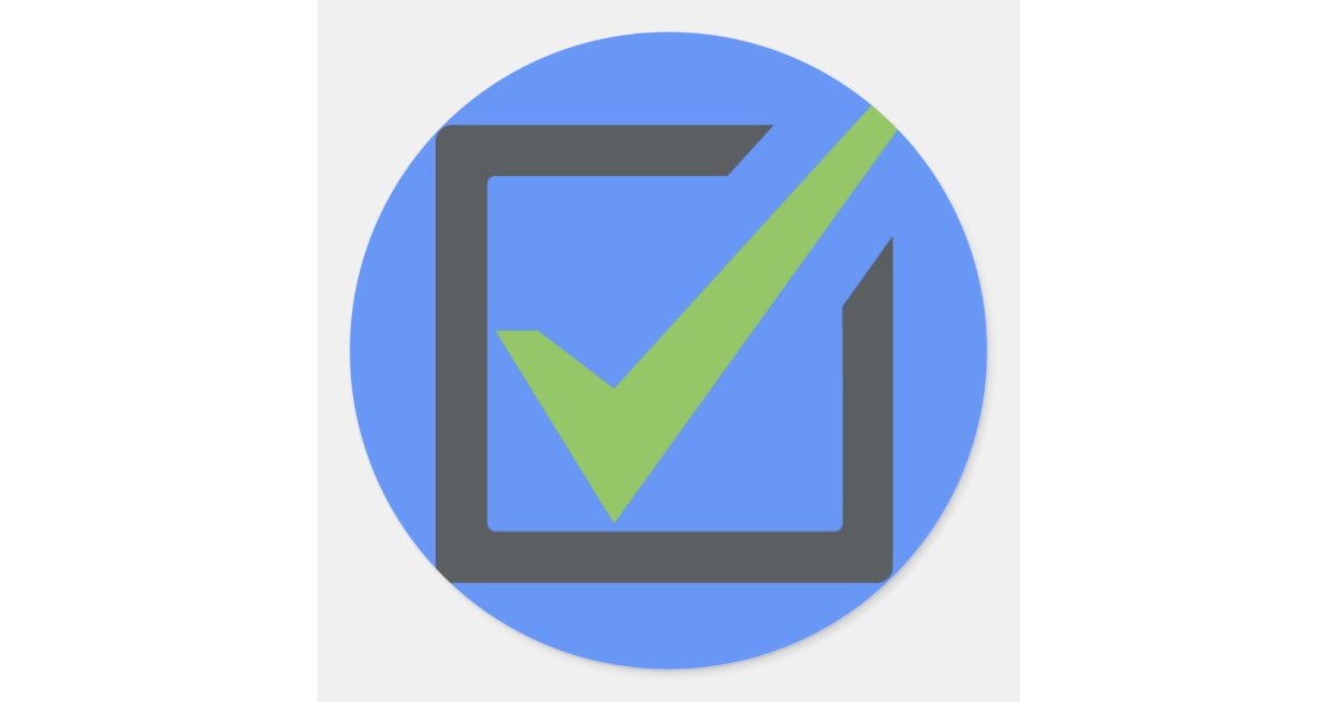 Check Box Emoji Classic Round Sticker | Zazzle
