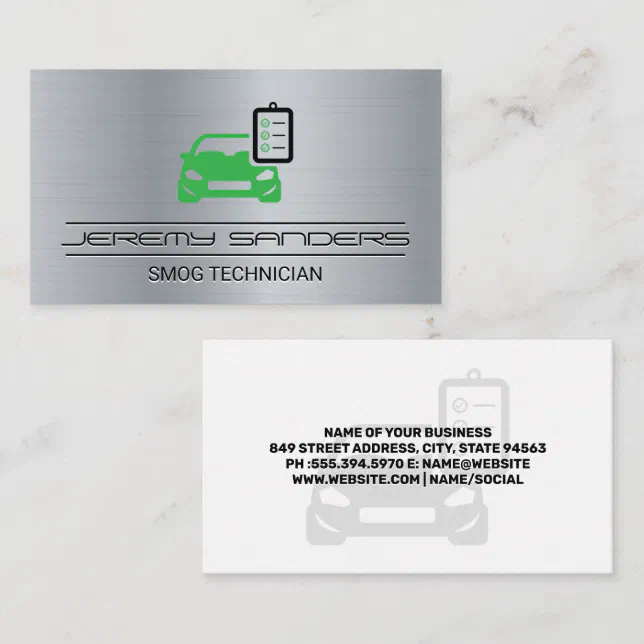 Check List and Car Icon Business Card | Zazzle